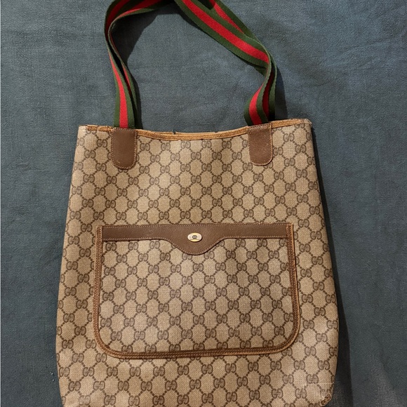 Gucci | Bags | Gucciggsupremesherrylinewebverticaltote | Poshmark